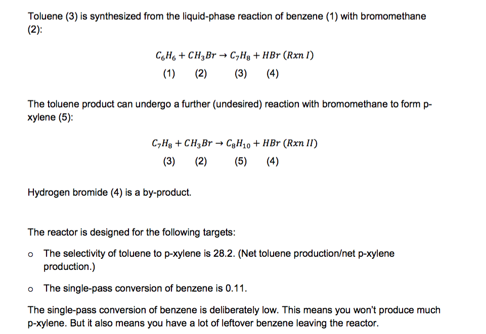 Toluene (3) is synthesized from the liquid-phase | Chegg.com