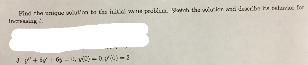 Solved Find The Unique Solution To The Initial Value