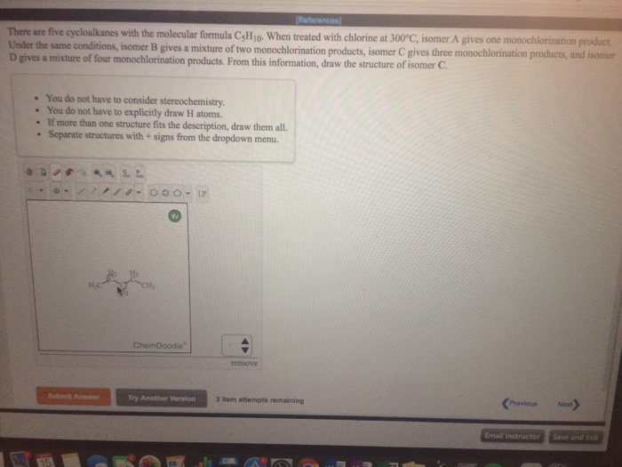 Solved There Are Five Cycloalkanes With The Molecular