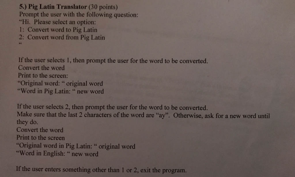 Solved Prompt the user with the following question: "Hi. | Chegg.com