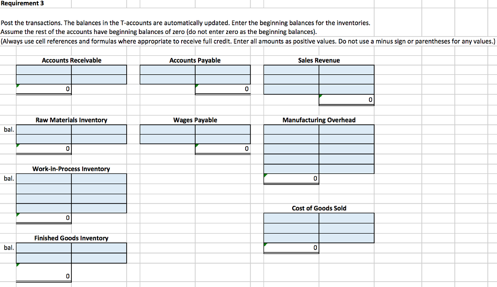 Solved Job Order Costing Using Excel to calculate a | Chegg.com