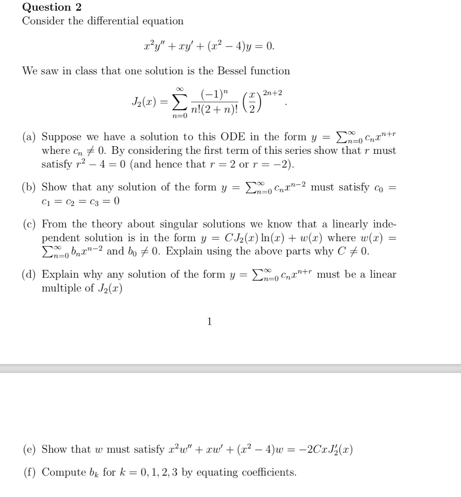 Solved Question 2 Consider the differential equation We saw | Chegg.com