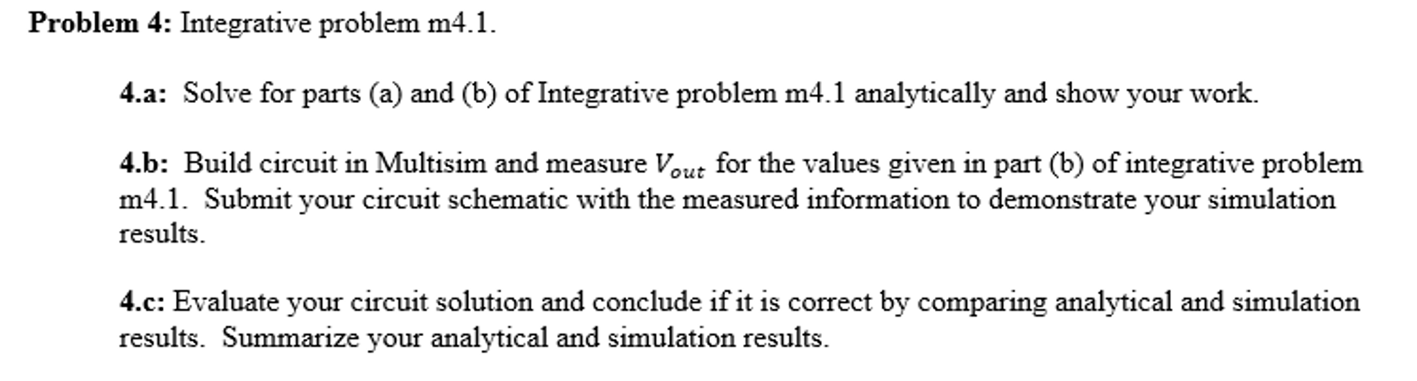 Solved Problem 4: Integrative problem m4.1 for parts (a) and | Chegg.com