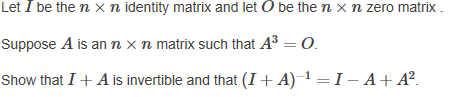 Solved Let?be the n × n identity matrix and let O be the n × | Chegg.com