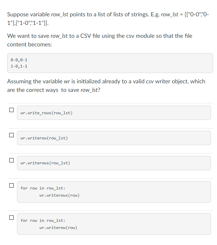 Solved Suppose variable row_Ist points to a list of lists of | Chegg.com