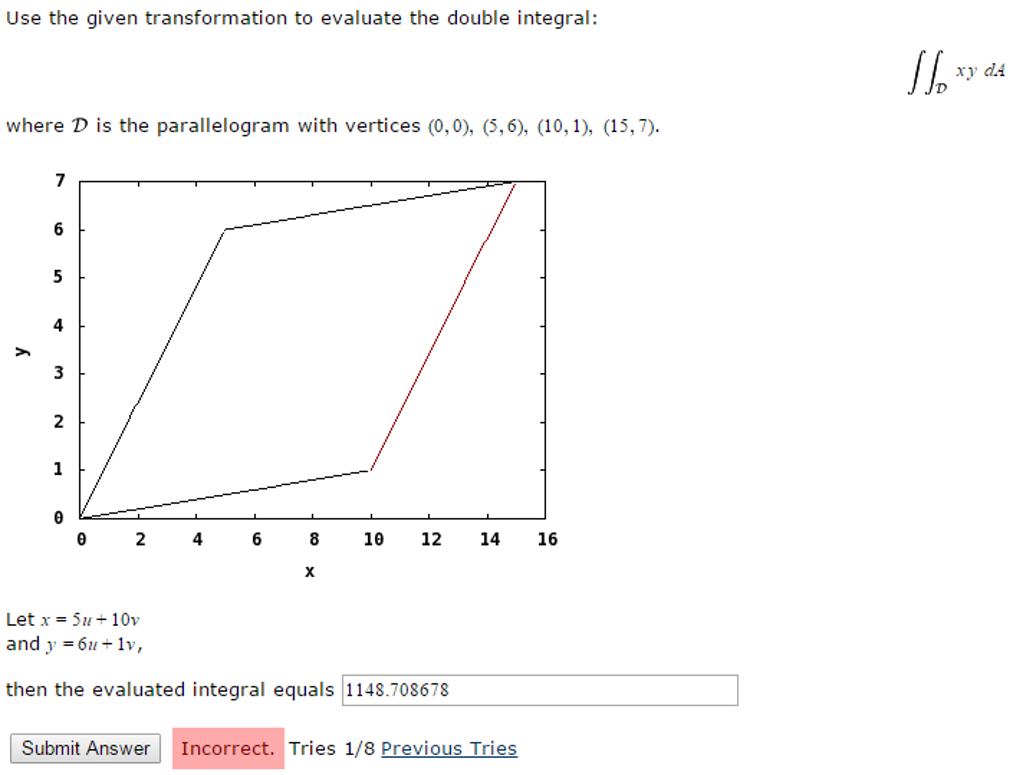 Solved Use the given transformation to evaluate the double | Chegg.com