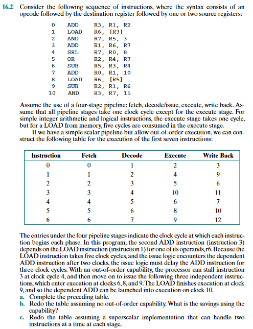 Solved Consider the following sequence of instructions, | Chegg.com