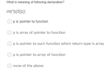 Solved What is meaning of following declaration? int("p[5)0 | Chegg.com