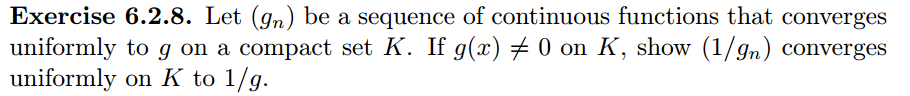 Solved Exercise 6.2.8. Let (9n) be a sequence of continuous | Chegg.com