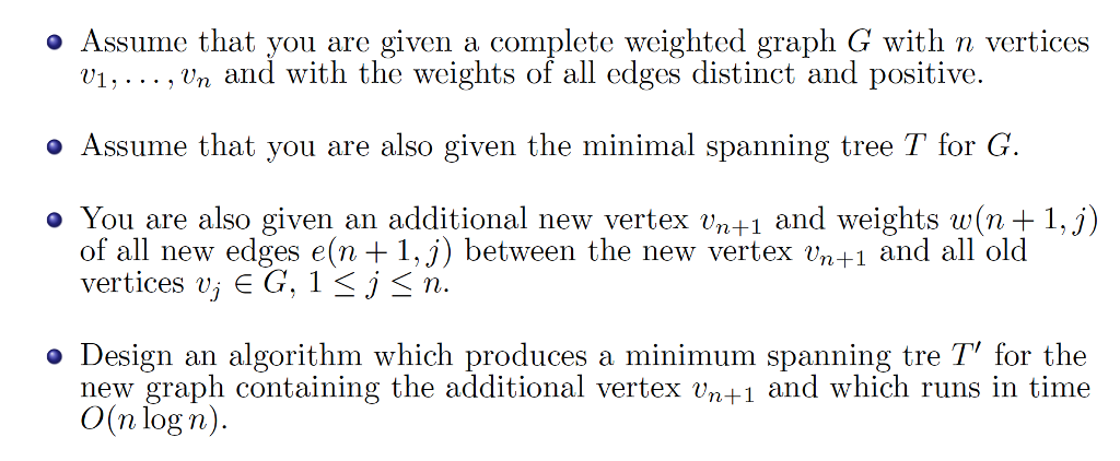 Solved Assume that you are given a complete weighted graph G | Chegg.com