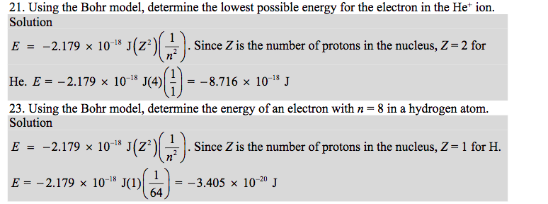 Solved 21. Using the Bohr model, determine the lowest | Chegg.com