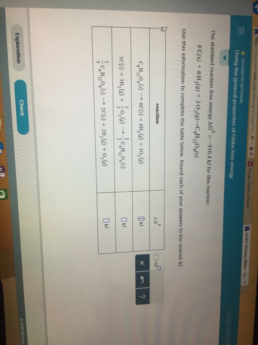 Solved The standard reaction free energy Delta G degree = | Chegg.com