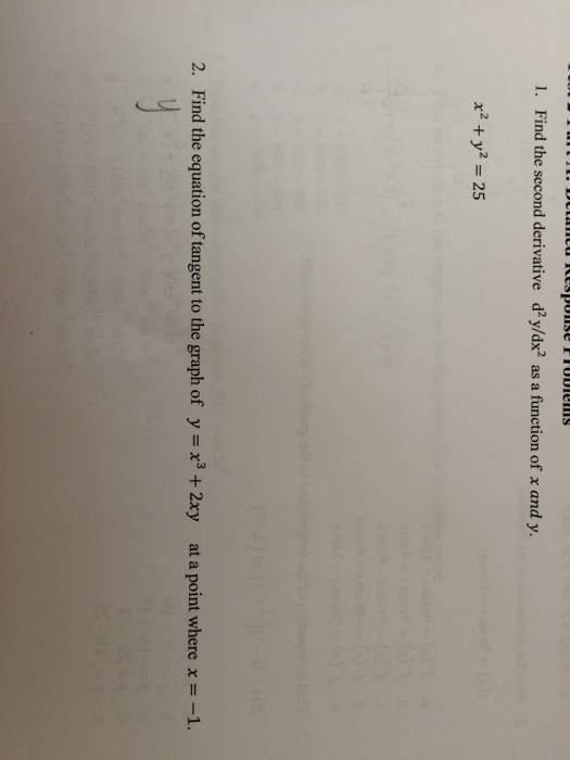 Solved Find the second derivative d^2y/dx^2 as a function of | Chegg.com