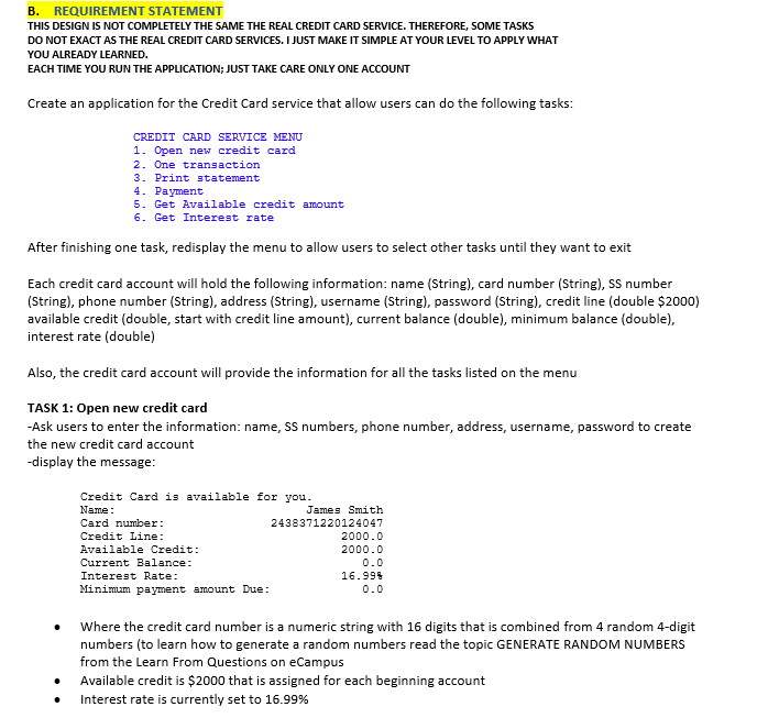 Solved B. REQUIREMENT STATEMENT THIS DESIGN IS NOT | Chegg.com