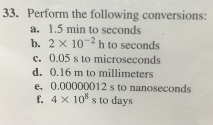 Solved Perform the following conversions: 1.5 min to | Chegg.com