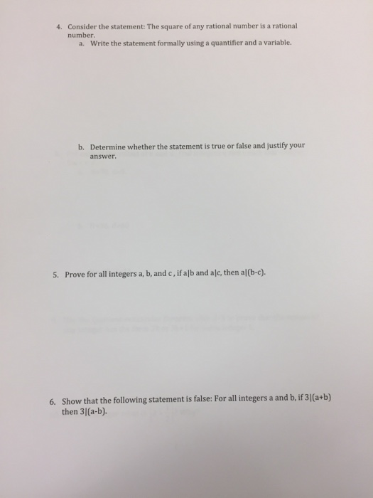 Solved Consider the statement: The square of any rational | Chegg.com