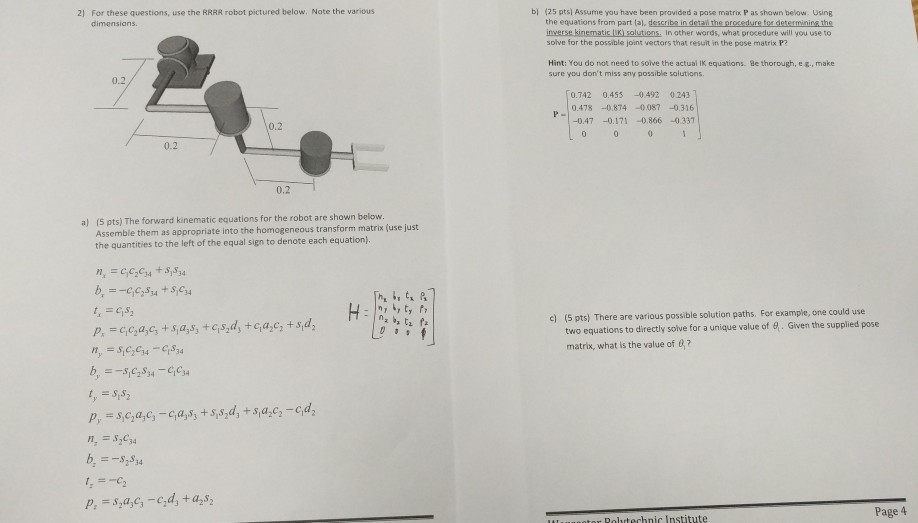 Solved For these questions, use the RRRR robot pictured | Chegg.com