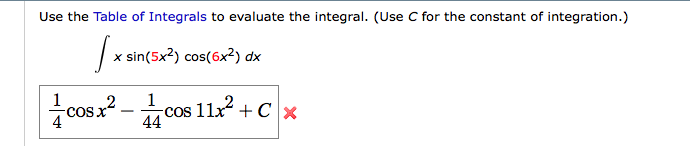 Solved Use the Table of Integrals to evaluate the integral. | Chegg.com
