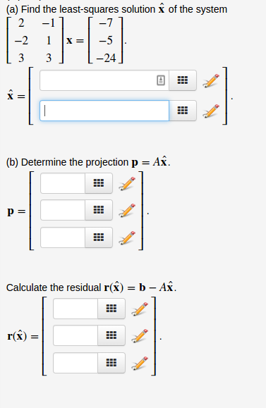 Solved Find the least-squares solution xcap of the system | Chegg.com