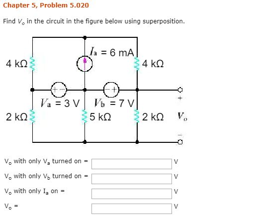 Solved Chapter 5, Problem 5.020 Find V, in the drcult in the | Chegg.com