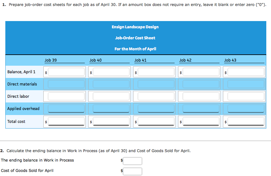 Solved Calculation of Work in Process and Cost of Goods Sold | Chegg.com