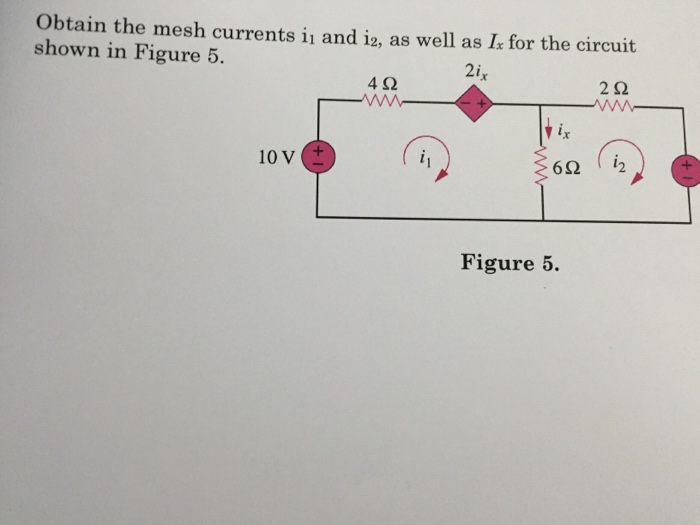 Solved Obtain the mesh currents i1 and i2, as well as Ix for | Chegg.com