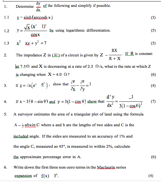 Solved Determine dy/dx following and simplify if possible, | Chegg.com