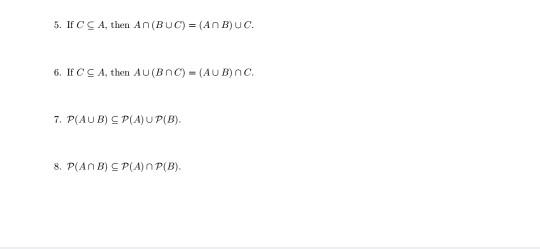 Solved Let A, B, and C be subsets of some universal set U. | Chegg.com