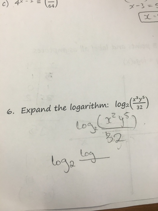 Solved Expand the logarithm: log_2(x^3y^5/32) | Chegg.com Solved Expand the logarithm: log_2(x^3y^5/32) | Chegg.com