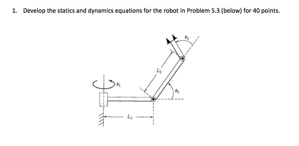 Develop the statics and dynamics equations for the | Chegg.com