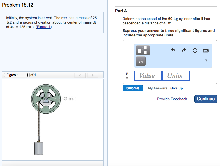 Solved Initially, the system is at rest. The reel has a mass | Chegg.com