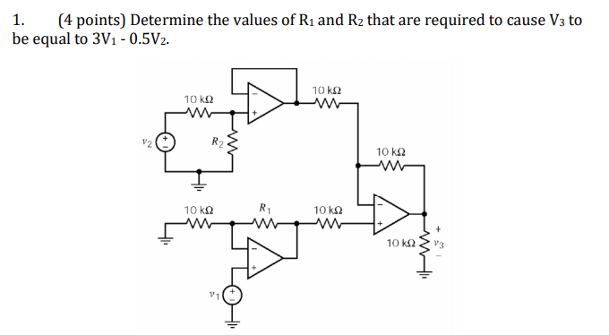 Solved Determine the values of R_1 and R_2 that are required | Chegg.com