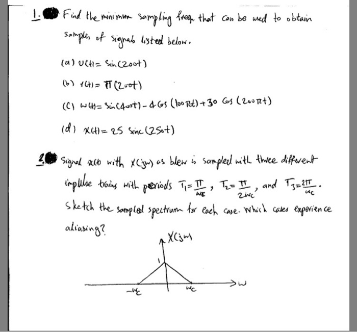 Solved Find the minimum sampling free that can be used to | Chegg.com