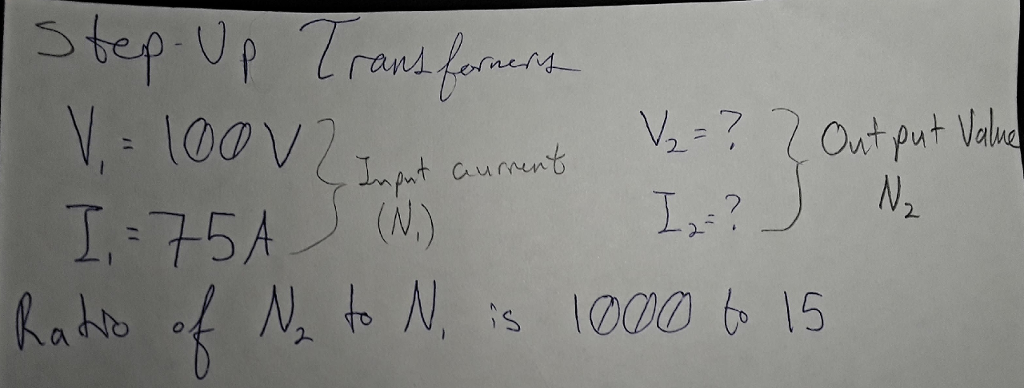 Solved How to find the values of the output N2 in a step-up | Chegg.com