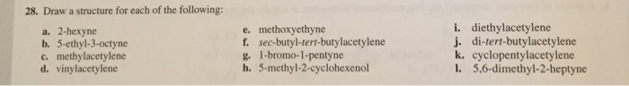 Solved 28. Draw a structure for each of the following: a. | Chegg.com