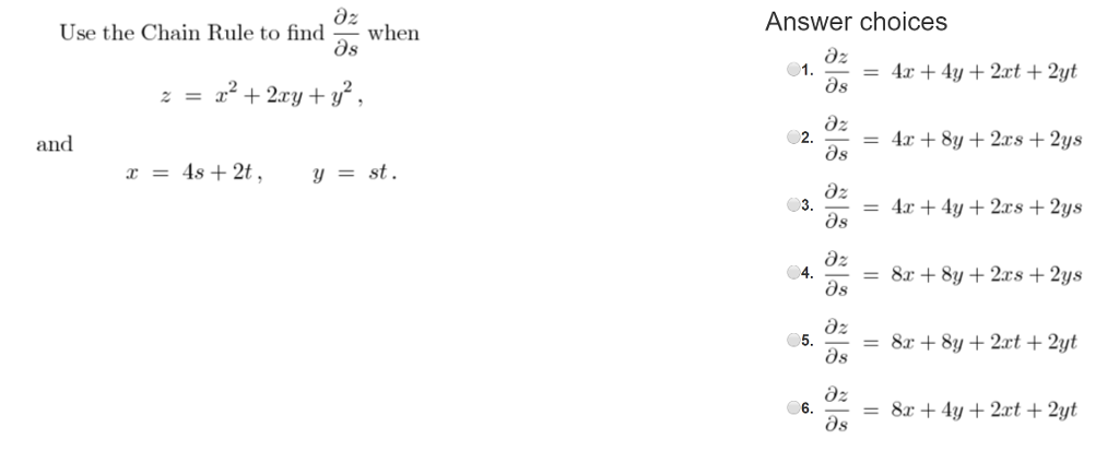 Solved Use the Chain Rule to find partial derivative | Chegg.com