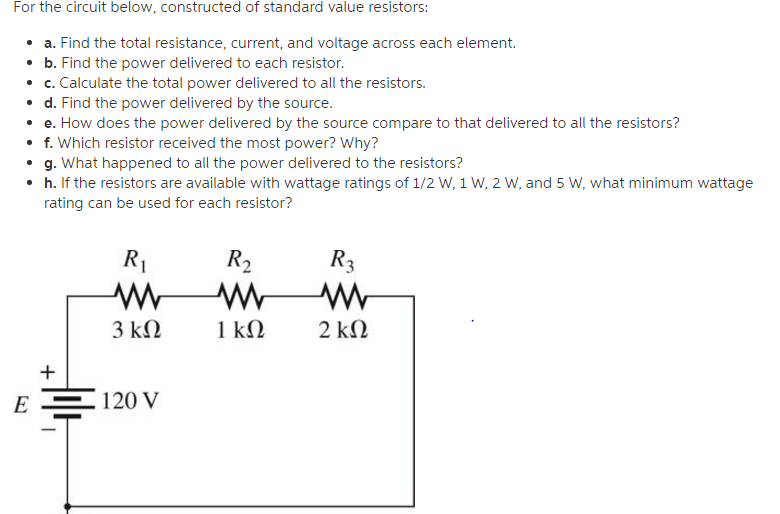 Solved For the circuit below, constructed of standard value | Chegg.com