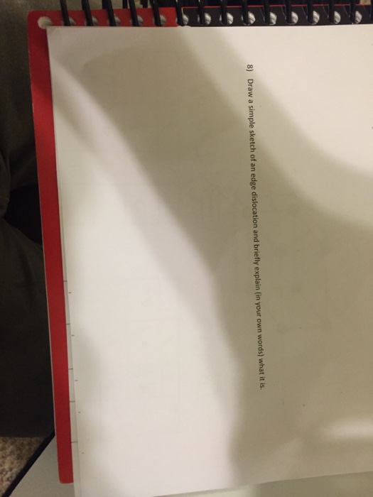 Solved Draw a simple sketch of an edge dislocation and | Chegg.com