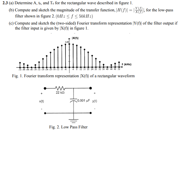 Solved 2.3 (a) Determine A, to, and To for the rectangular | Chegg.com