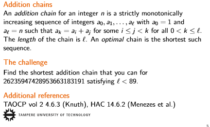 Solved Addition chains An addition chain for an integer n is | Chegg.com