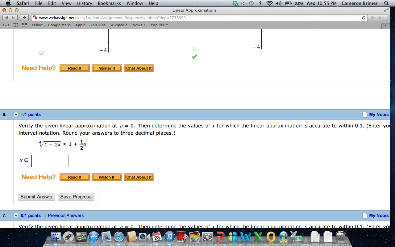 Verify The Given Linear Approximation At A 0 Then