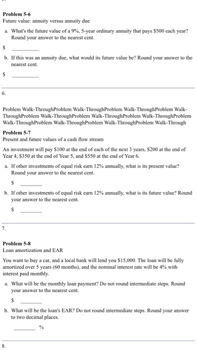 Solved Future value: annuity versus annuity due What's the | Chegg.com