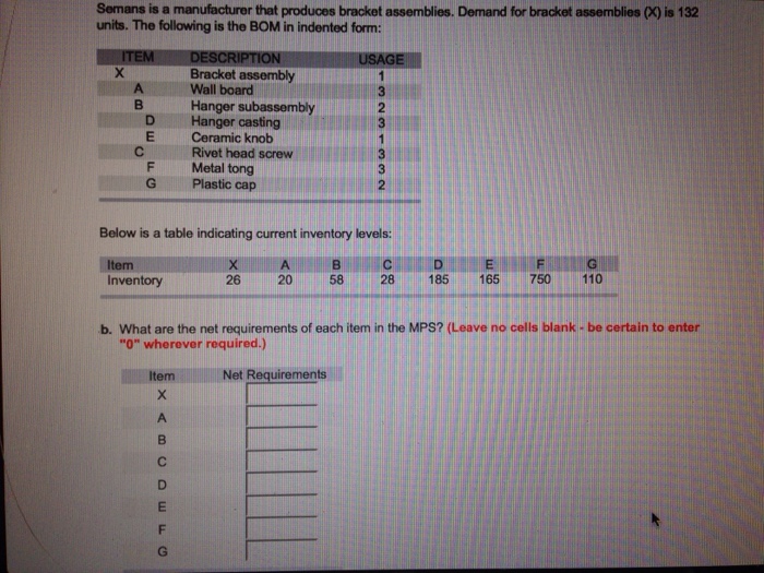 Solved Demand is a manufacturer that produces bracket | Chegg.com