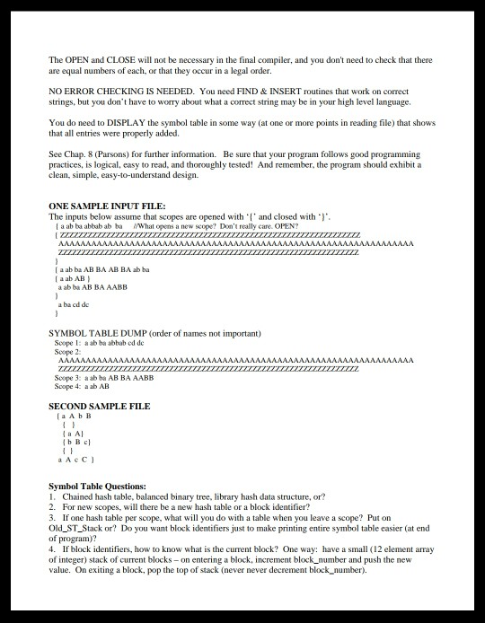 Solved SYMBOL TABLE ROUTINES Choose an organization for your | Chegg.com