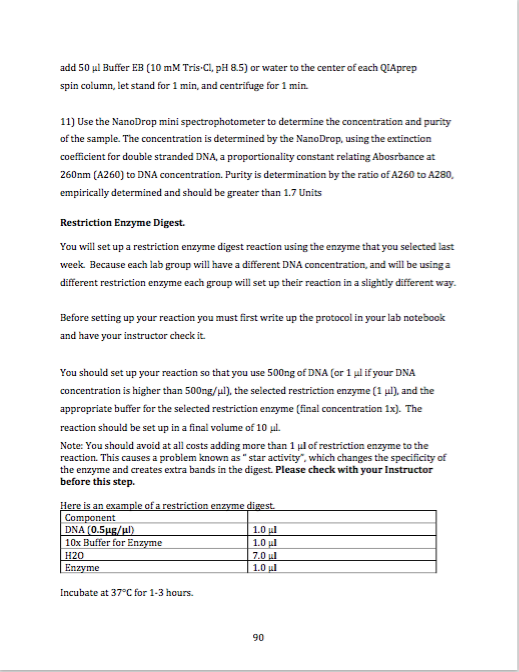 Solved Week 10 - Restriction enzyme Post-Lab Questions | Chegg.com