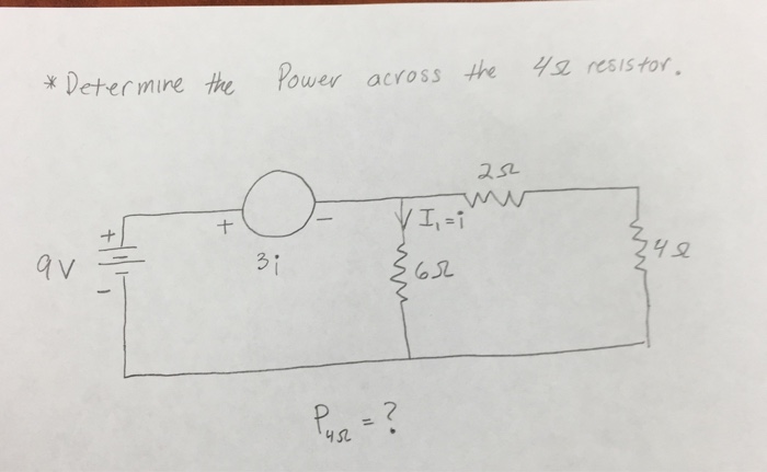 Solved Determine the Power across the 4 Ohm resistor. | Chegg.com