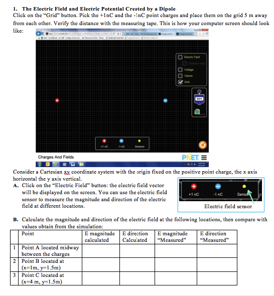 Solved Click on the "Grid" button. Pick the +1nC and the | Chegg.com
