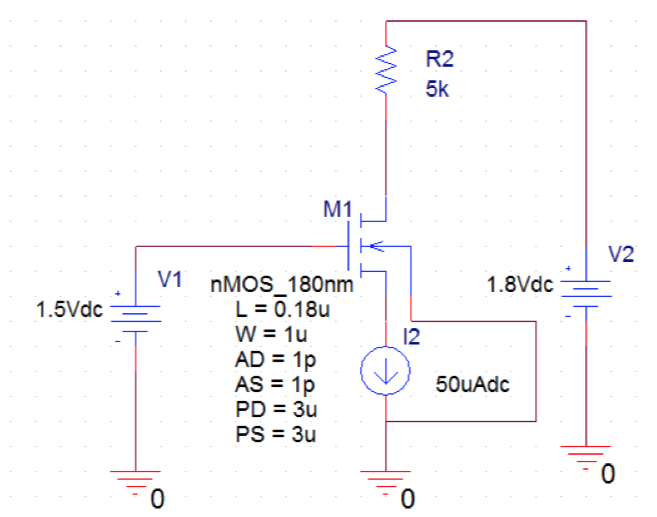 Solved Determine VGS, VDS, VDSAT, VT, gm and gmbs for the | Chegg.com