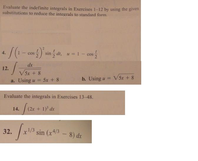 Solved Evaluate the indefinite integrals in Exercise 1-12 | Chegg.com