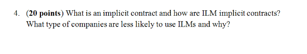 Solved (20 points) What is an implicit contract and how are | Chegg.com